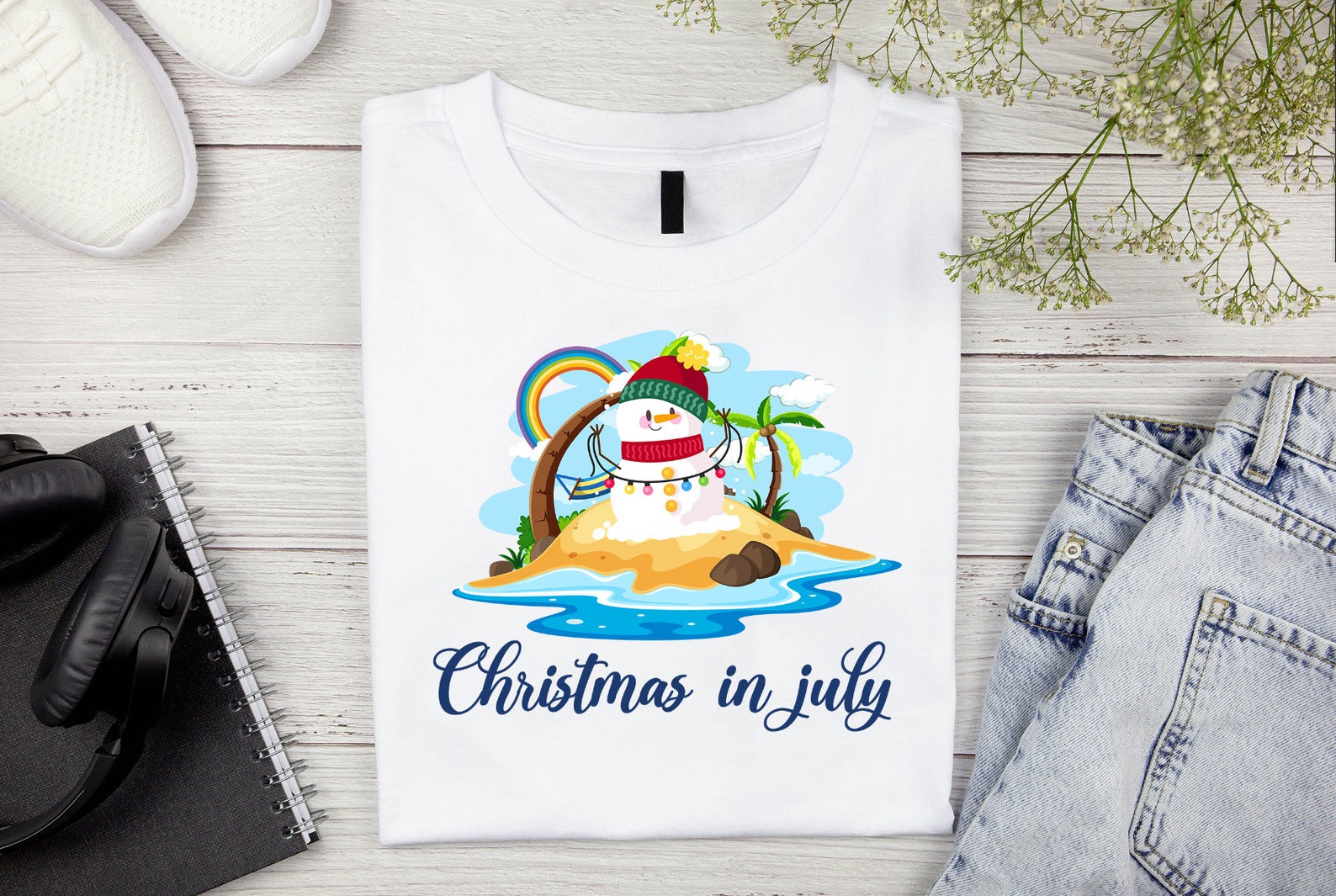 Snowman in July Png, Christmas in July Png, Tropical Christmas Png ...