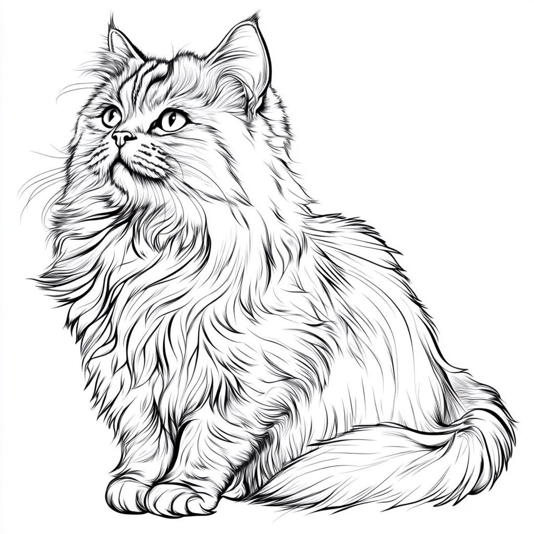 24 Cat Themed Colouring Pages - Etsy