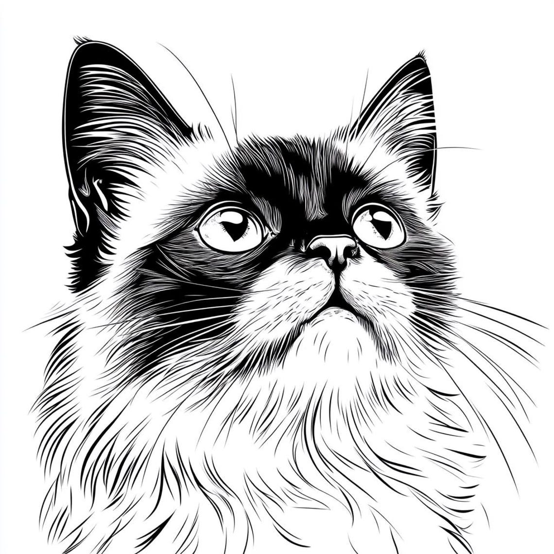 24 Cat Themed Colouring Pages - Etsy