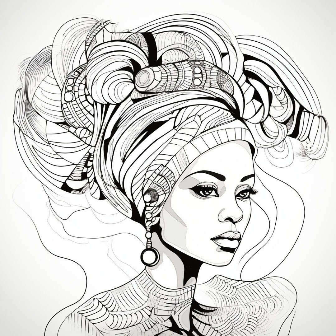 50 Africa Themed Colour Pages. Queens, Warriors and Families - Etsy