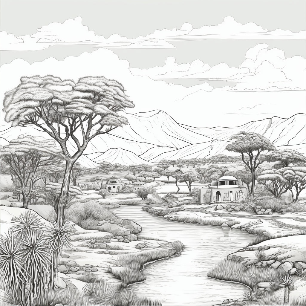 40 Africa Themed Colour Pages - Etsy