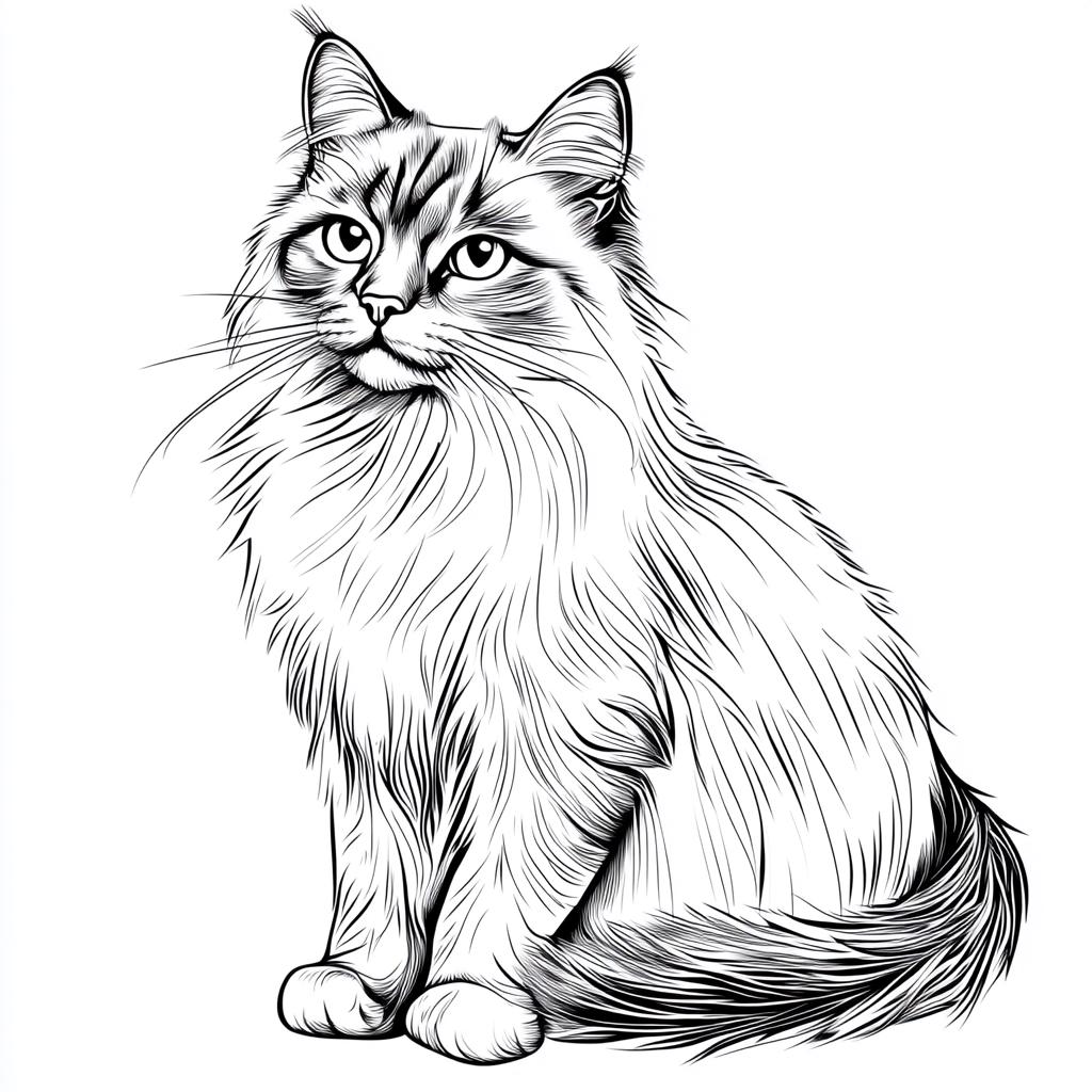 24 Cat Themed Colouring Pages - Etsy