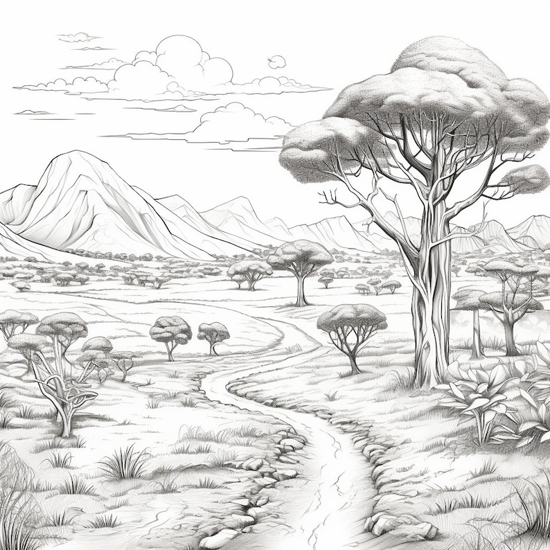 40 Africa Themed Colour Pages - Etsy