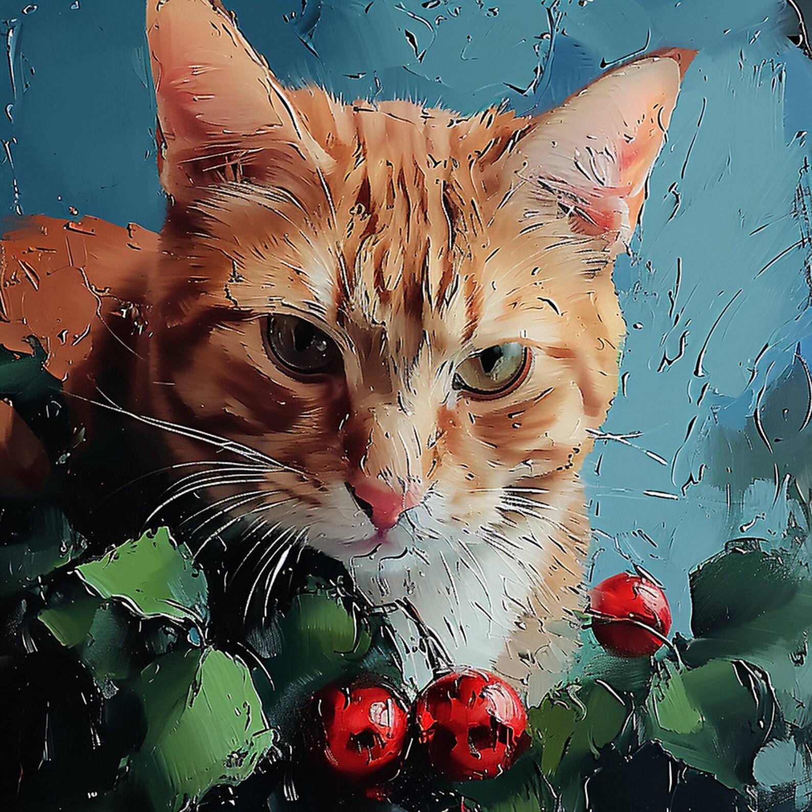 Christmas Cat in a Hat - Etsy