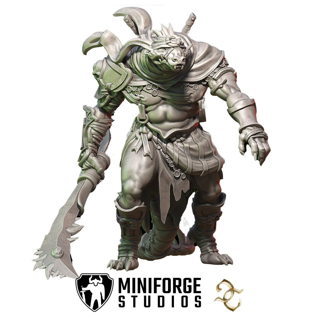 Serpentfolk Warrior Great Grimoire's 35mm Miniature - Etsy