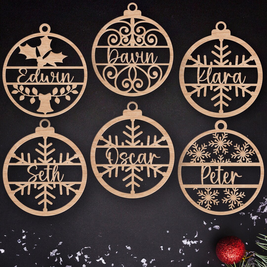 Personalized Wooden Christmas Ornament: Custom Name, Laser Cut Birch - Etsy