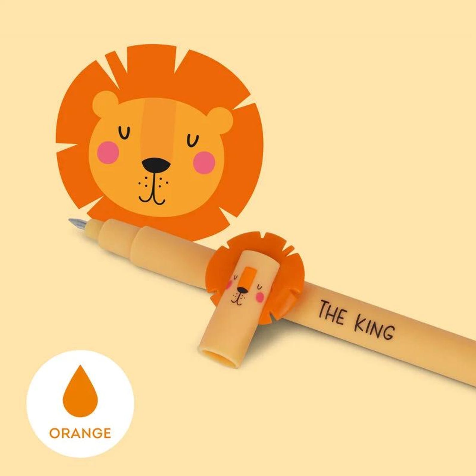 LEGAMI 3 Erasable Gel Pens - Lion - Orange Ink, Giraffe - Black Ink ...