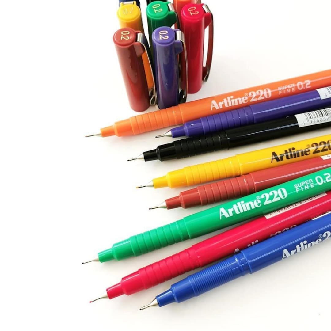 Artline 220 Fineliners Technical Drawing Marker Pens Super Fine Point 0 ...