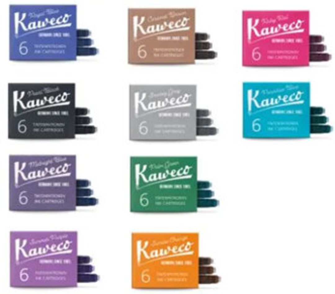 Kaweco Fountain Pen Ink Cartridges Refills - Assorted Colours - 6 ...