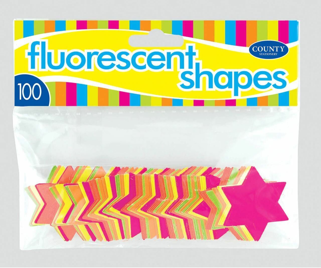 Fluorescent Neon Shapes Stars Flash Cards Display Shop Retail Tags ...