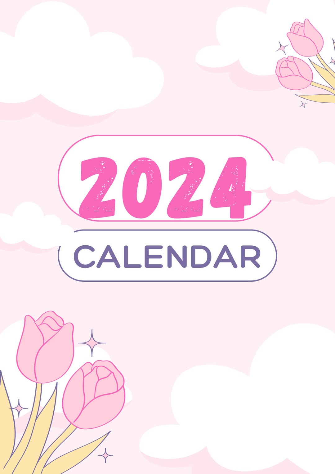 The Simple Calander for 2024 Year - Etsy