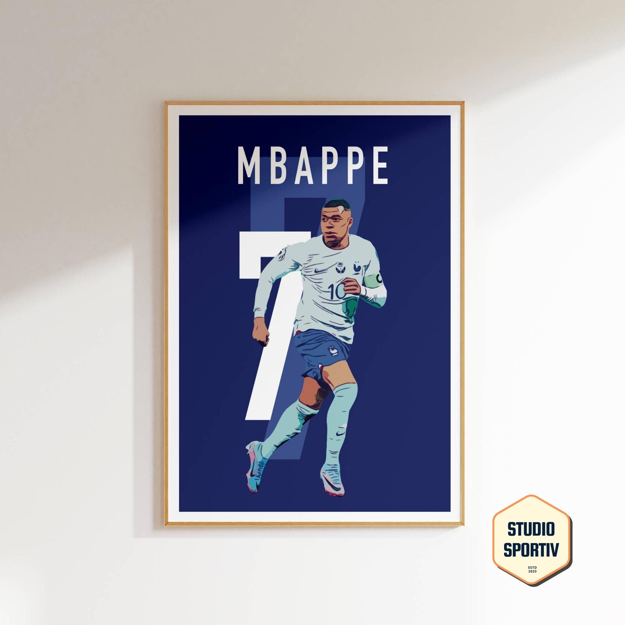 Mbappé Soccer Poster Vector Art, France Football Art, Kylian Mbappe ...