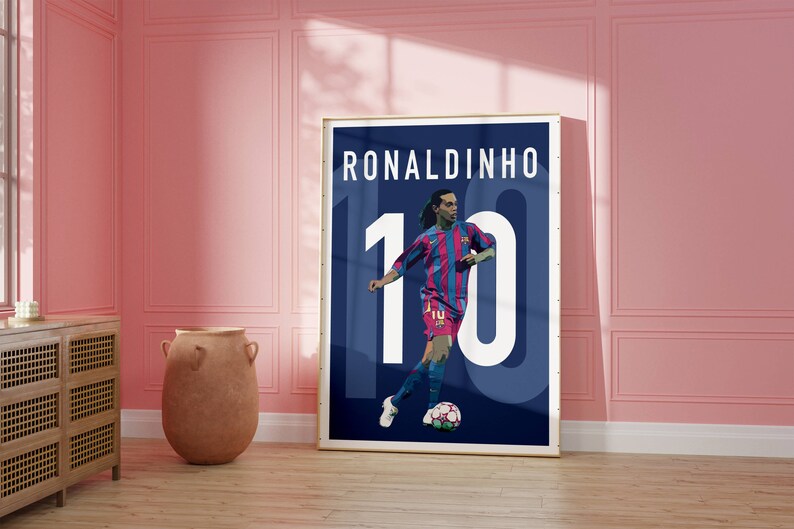 Ronaldinho Soccer Art Print: Barcelona Wall Decor (digital Download) - Etsy