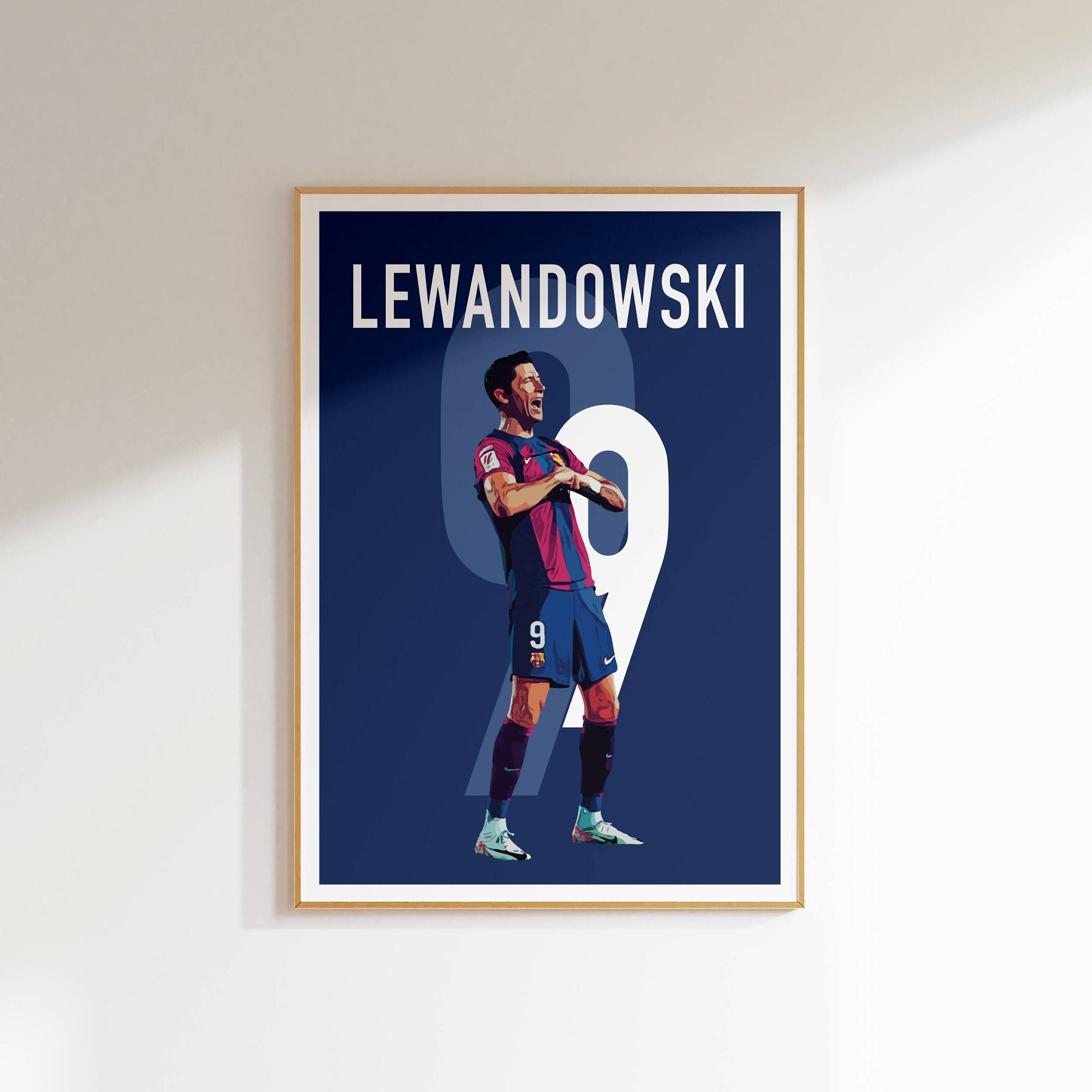 Lewandowski Soccer Poster Vector Art, Barcelona Decor, Robert ...