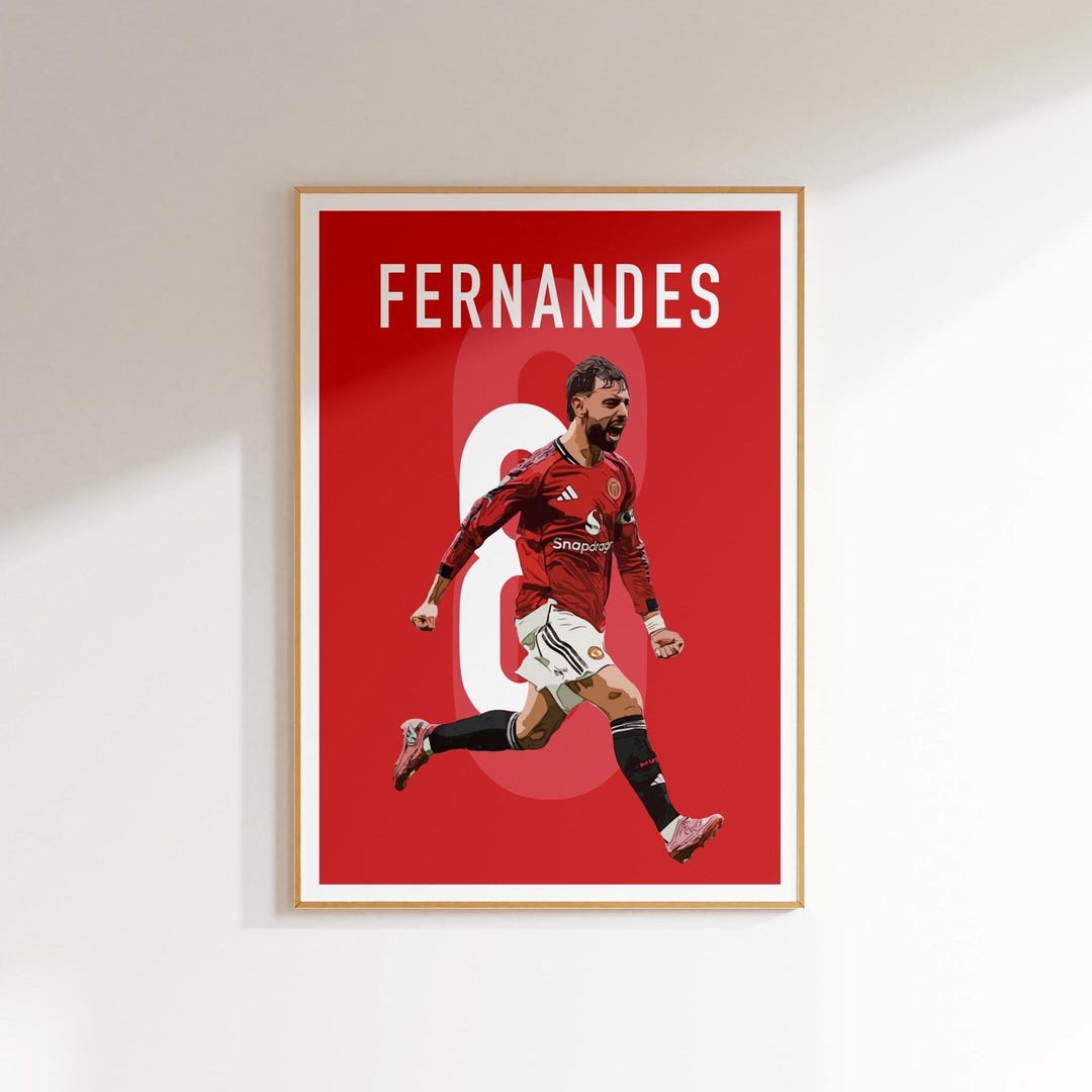 Bruno Fernandes Soccer Poster: Manchester United Vector Art (digital ...