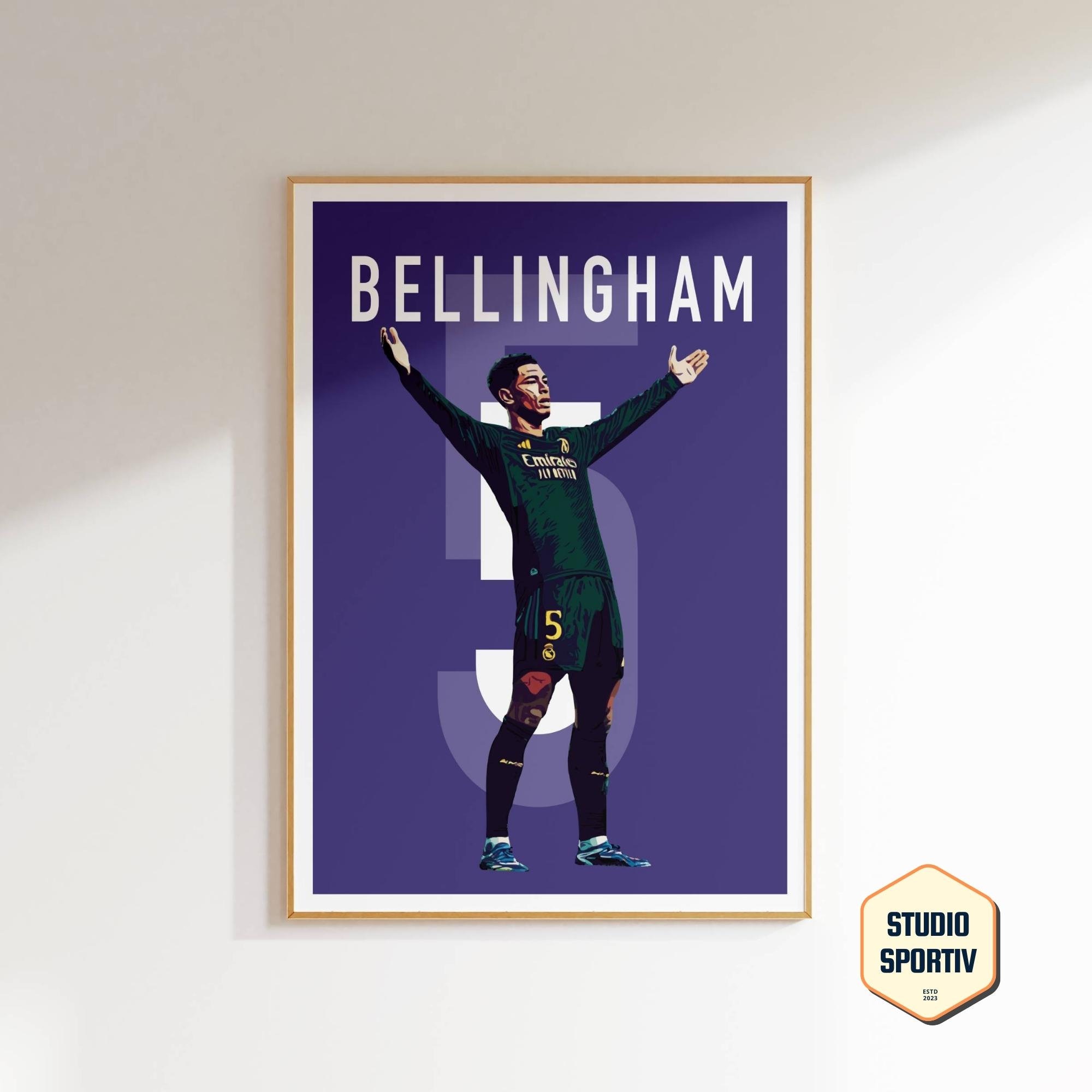 Jude Bellingham Soccer Poster Vector Art, Real Madrid Decor, Bellingham ...
