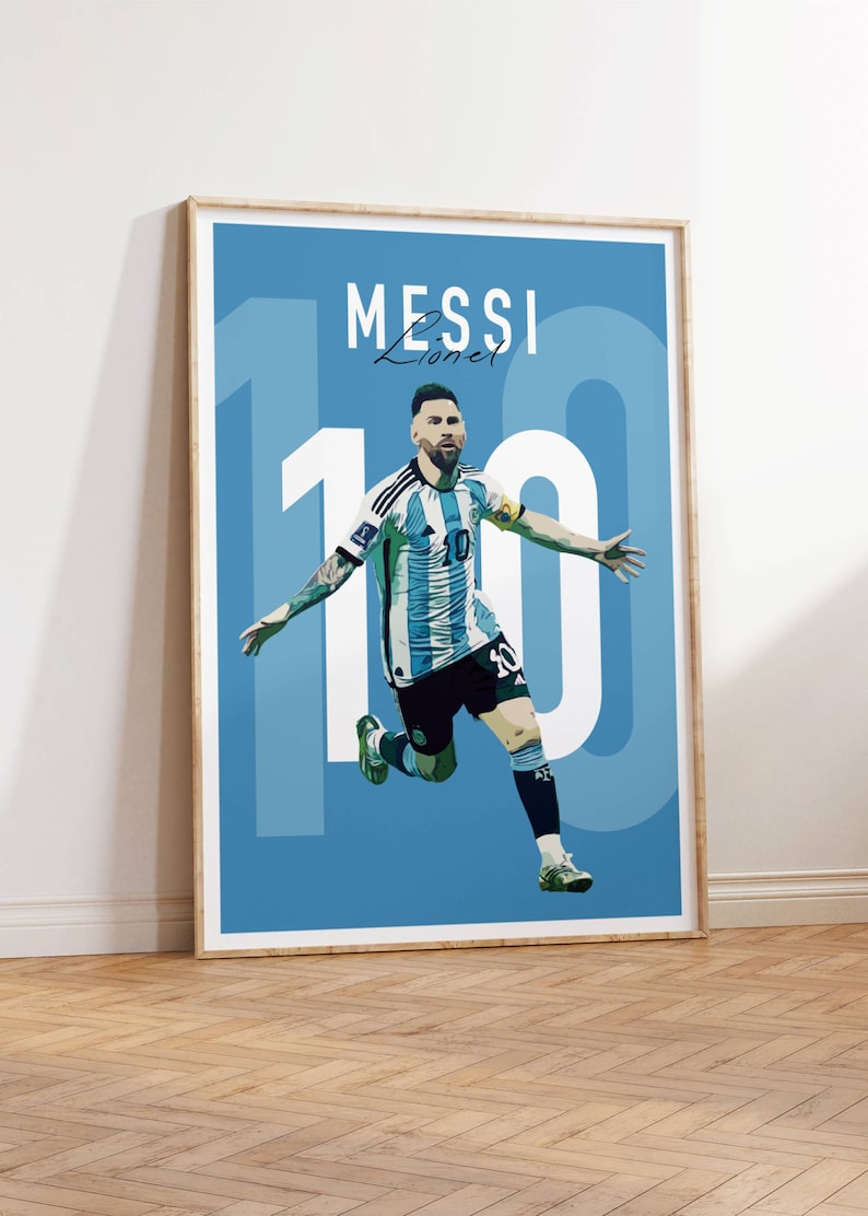 Messi Ronaldo Mbappé Neymar Poster Set World Cup Art, Goats Soccer ...