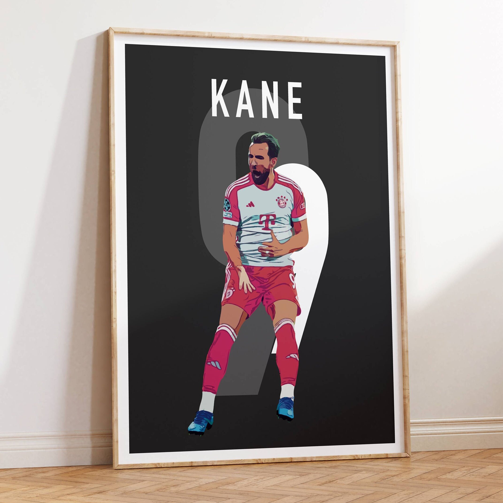 Harry Kane Soccer Poster Vector Art, Bayern Munich Decor, Harry Kane ...