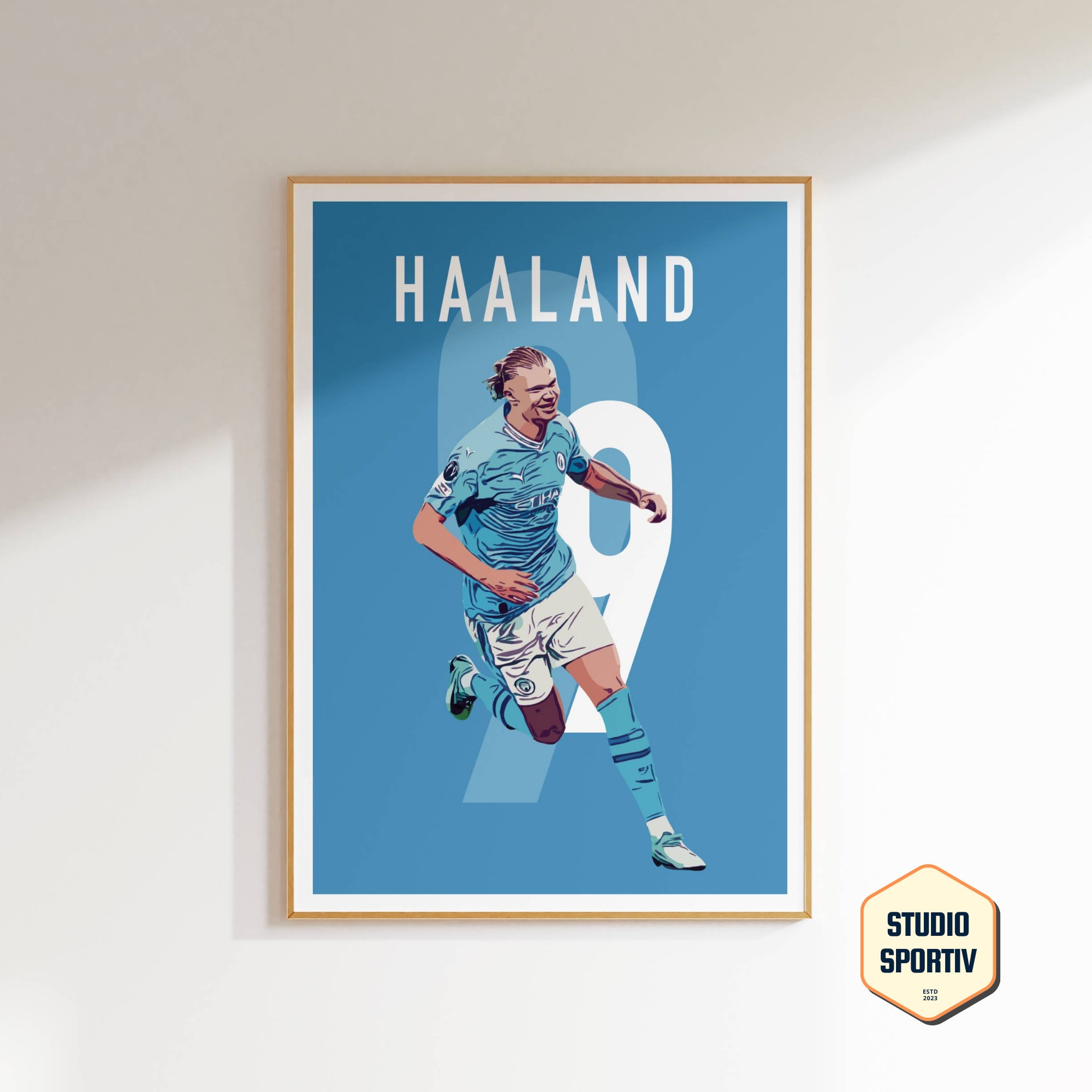 Erling Haaland Soccer Poster Vector Art, Manchester City Decor, Haaland ...