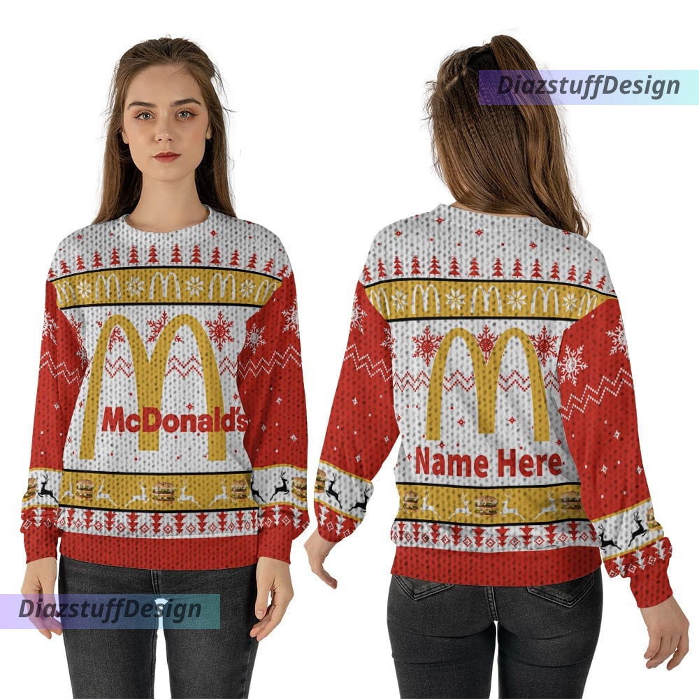 Personalized McDonald's Fast Food Christmas Ugly Sweater sold by Magic ...