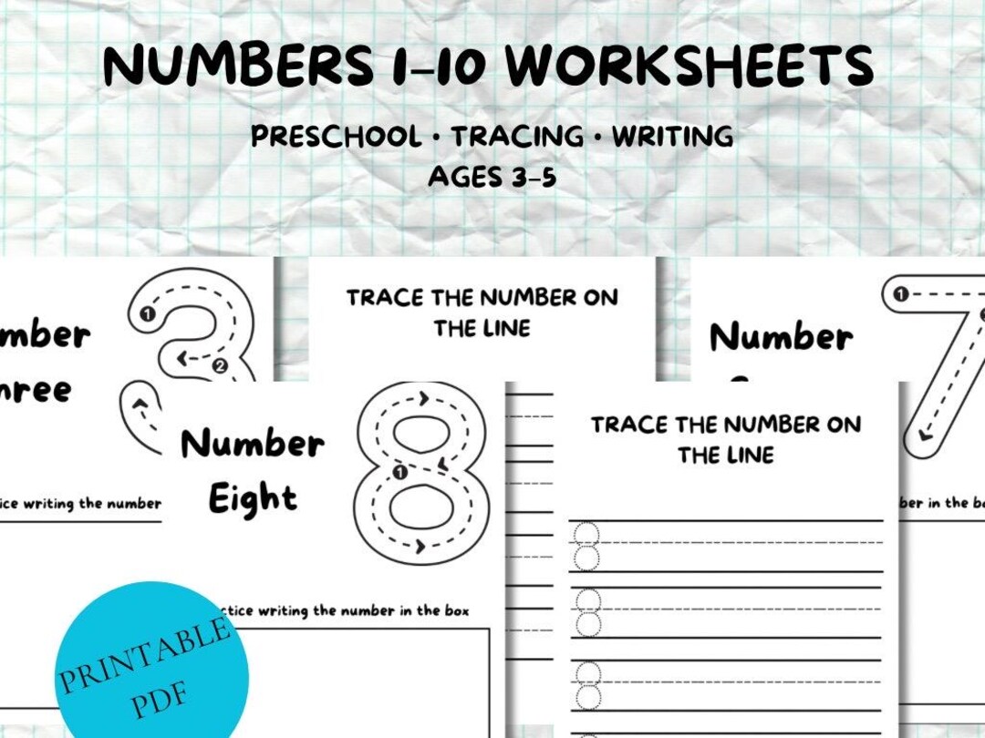 Numbers 1–10 Worksheets for Preschool | Number Tracing & Writing ...