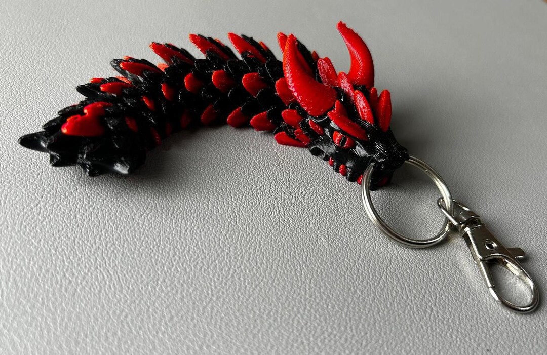 Red and Black Dragon Key Rings - Etsy