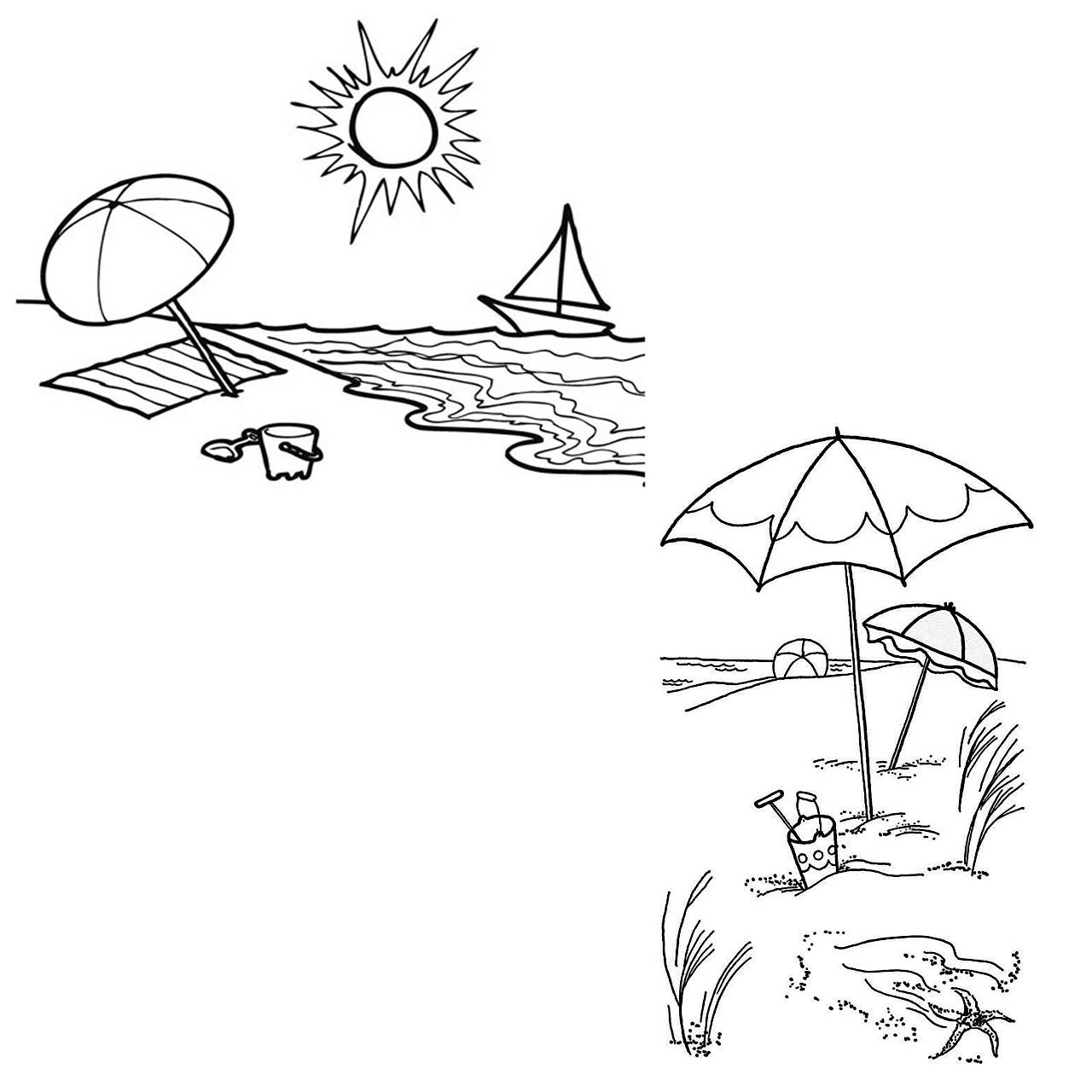 Beach Coloring Pages Beach Coloring Pages for Kids and - Etsy