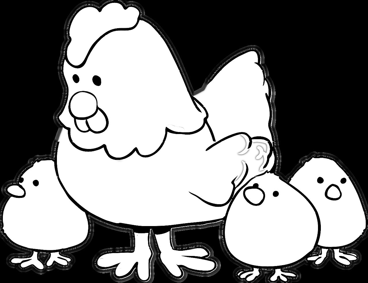 Dibujo para colorear gallina y pollitos dibujo para colorear - Etsy México