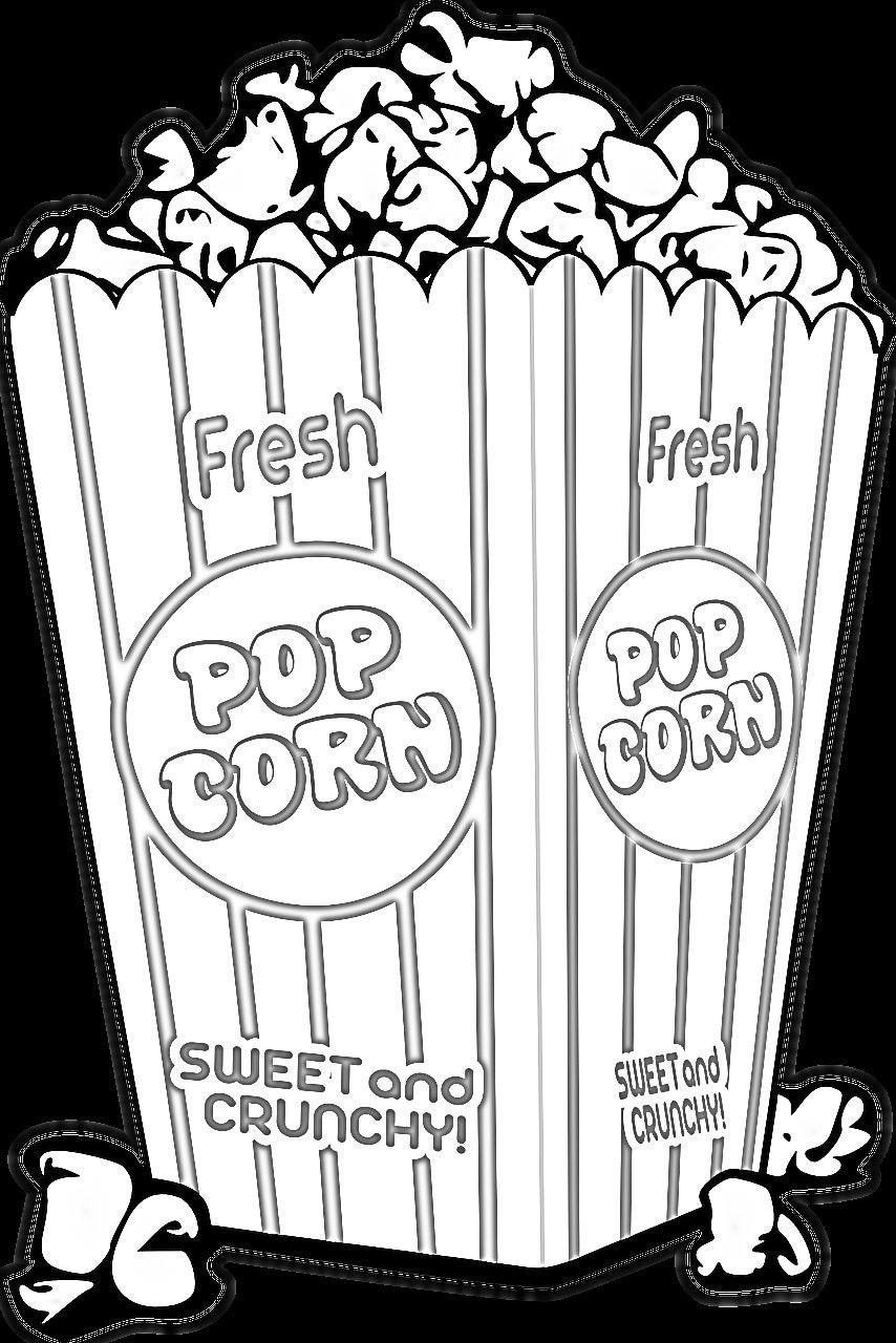 Movie Theater Popcorn Coloring Page