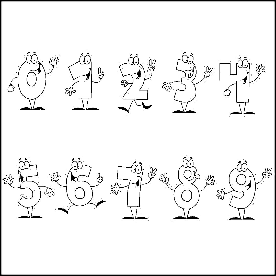 Numbers Coloring Page Black and White Printable Page - Etsy