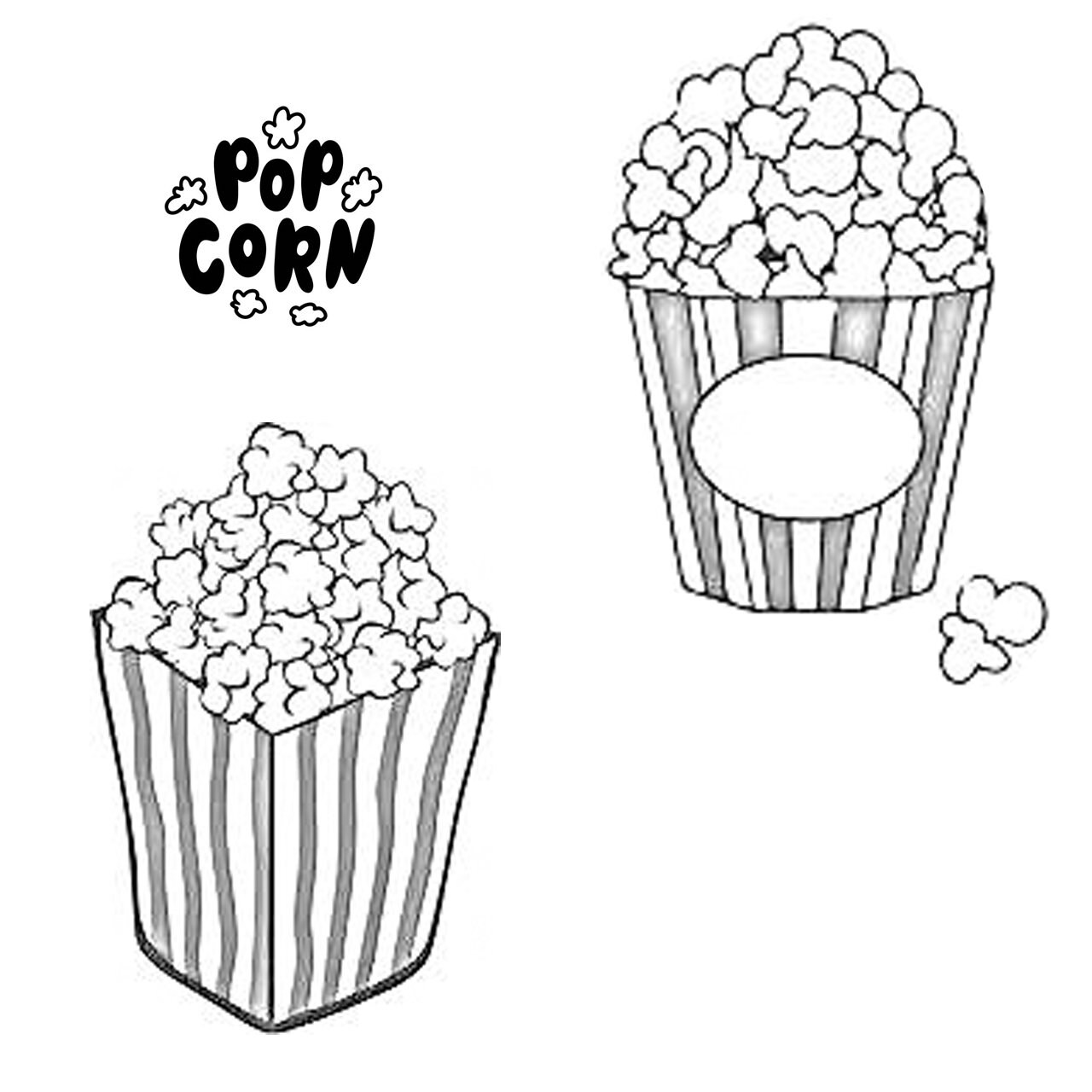 Popcorn Coloring Page
