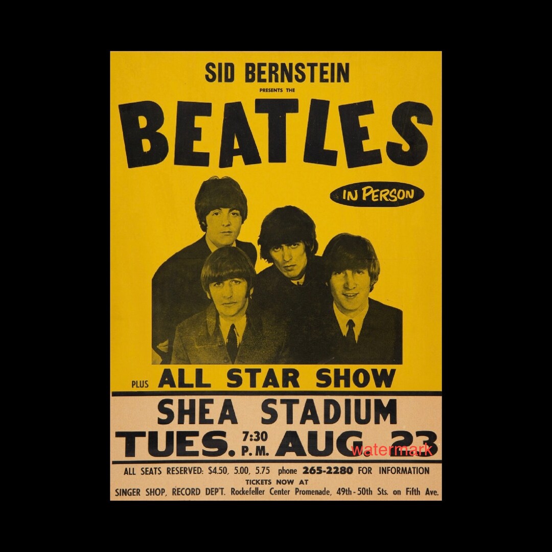 The Beatles Shea Stadium Poster Print Glossy Print Available in A3 & A4 ...