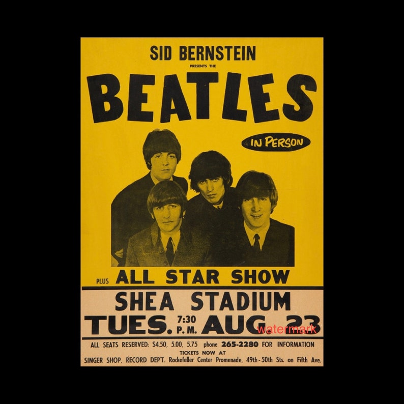 The Beatles Shea Stadium Poster Print Glossy Print Available in A3 & A4 ...