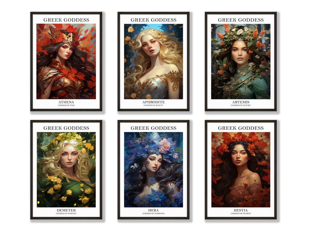 Greek Goddesses Set of 6 Instant Download, Greek Mythology Prints ...