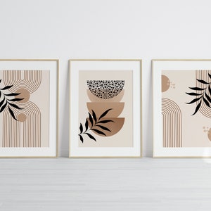Boho Gallery Set of 3 Instant Download, Mid Century Modern Prints ...