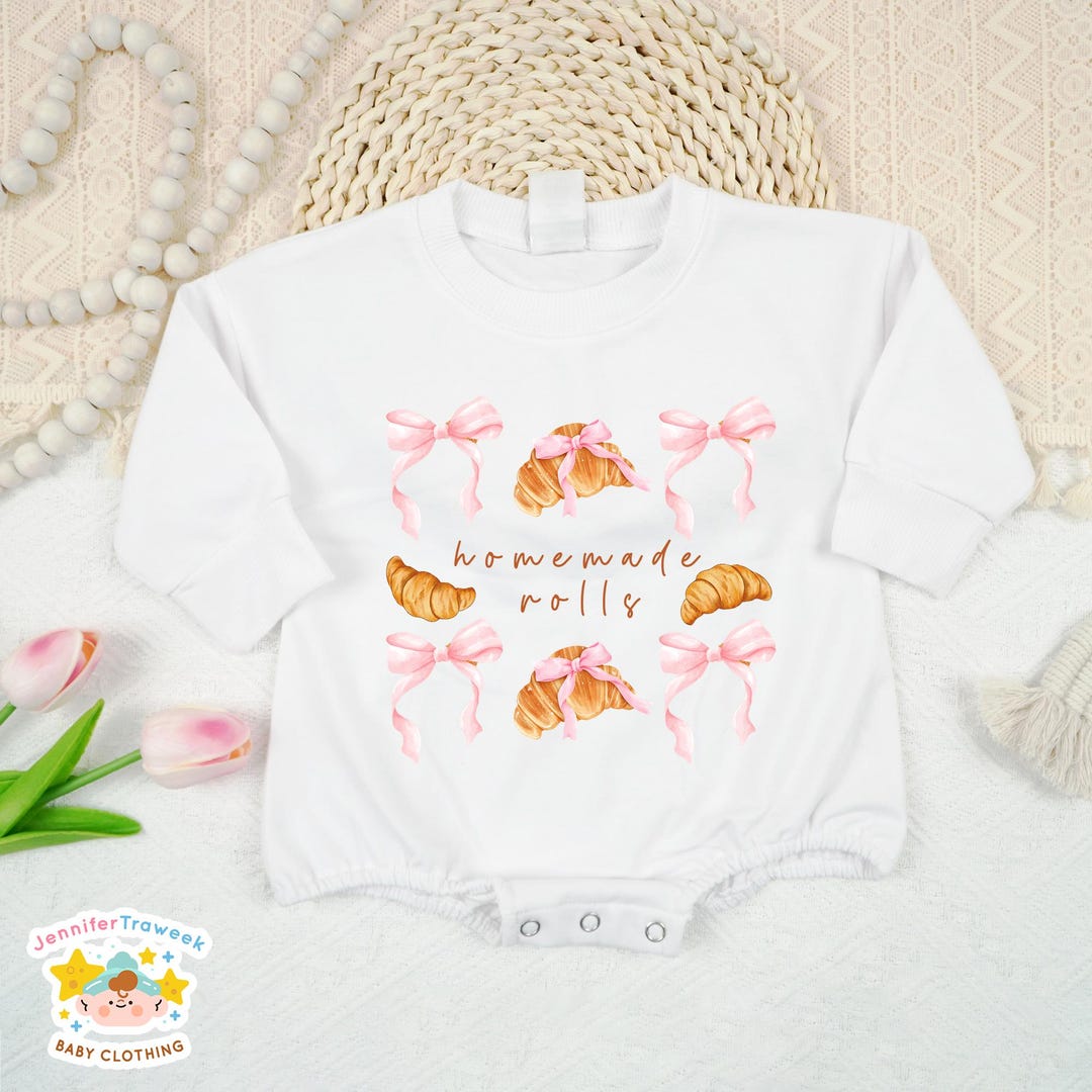 Homemade Rolls Baby Romper, Thanksgiving Bread Baby Outfit, Bakery Baby ...
