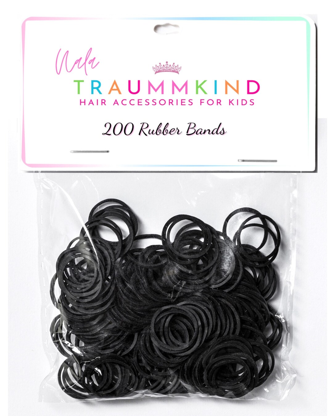 200 Black Mini Hair Ties for Every Hair Type 14 Mm Soft & Flexible ...