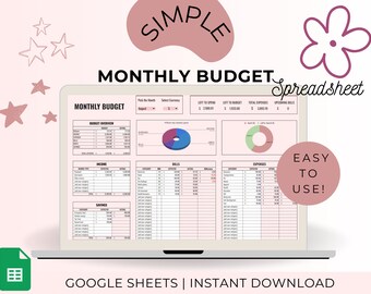 Simple Google Sheets Budget Spreadsheet Template Personal Finance ...