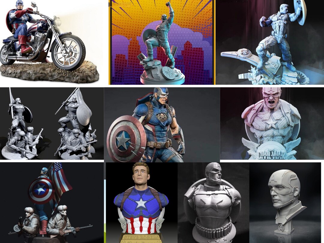 Captain America Pack Avengers High Quality STL Files for 3D Printers - Etsy