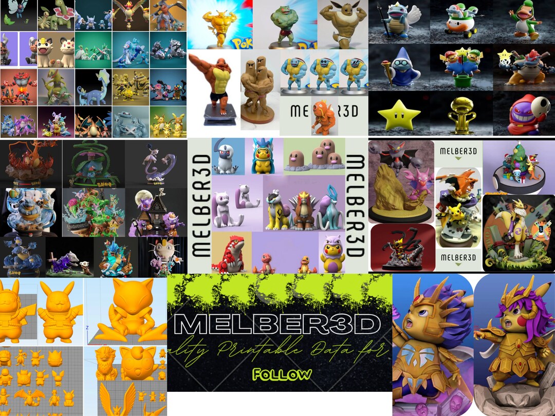Pokemon Big Pack 120 Models Diorama Evolutions Ultra Swole Poses High ...