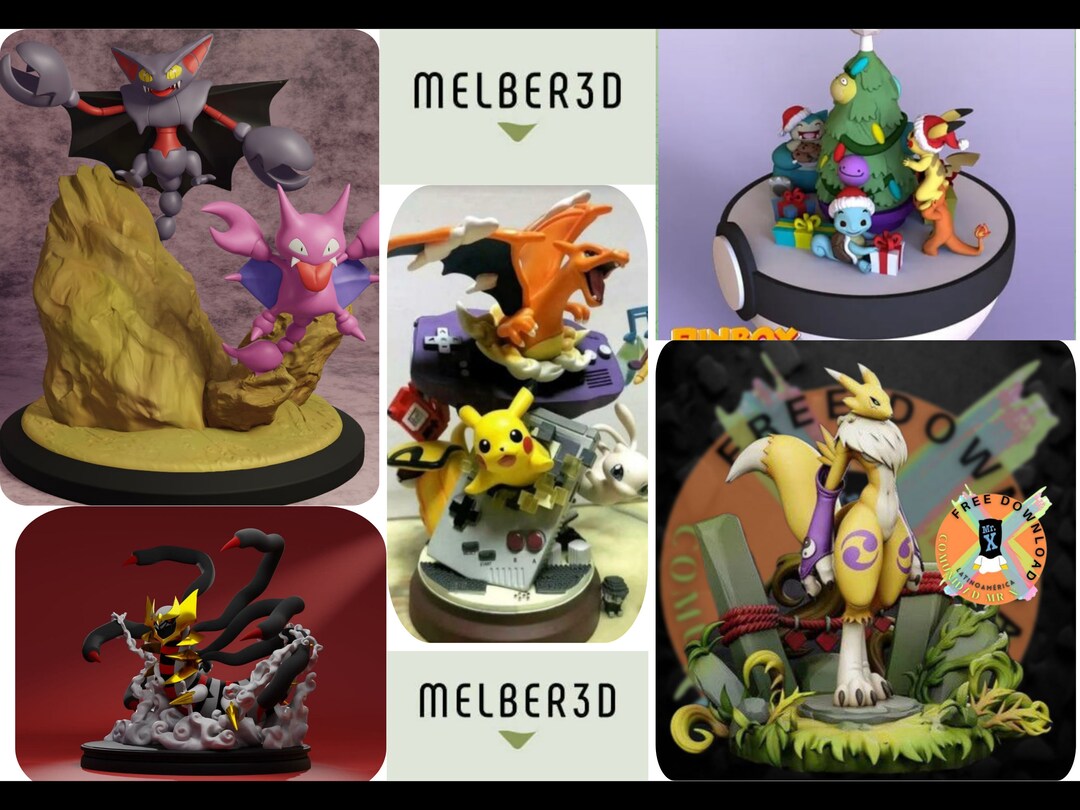 Pokemon Dioramas Pack 5 Models 3D Print STL Files High Quality - Etsy ...