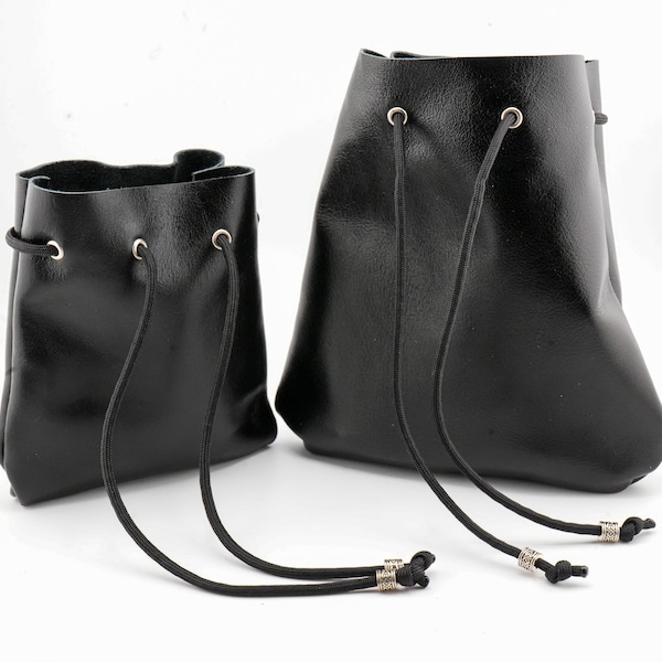 Leather Drawstring Pouch - Etsy