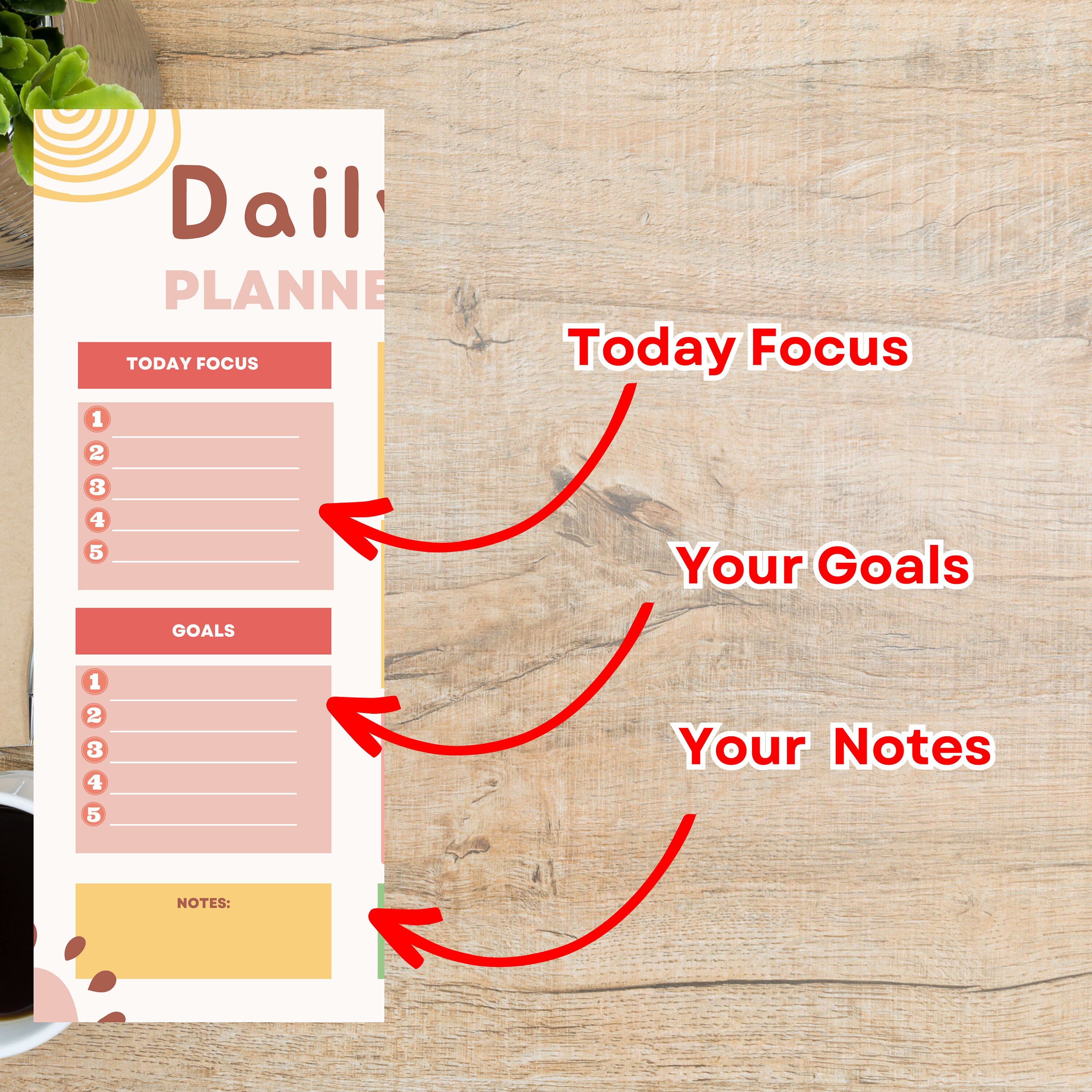 Daily Digital Planner Printable for Work Organizer Daily for - Etsy
