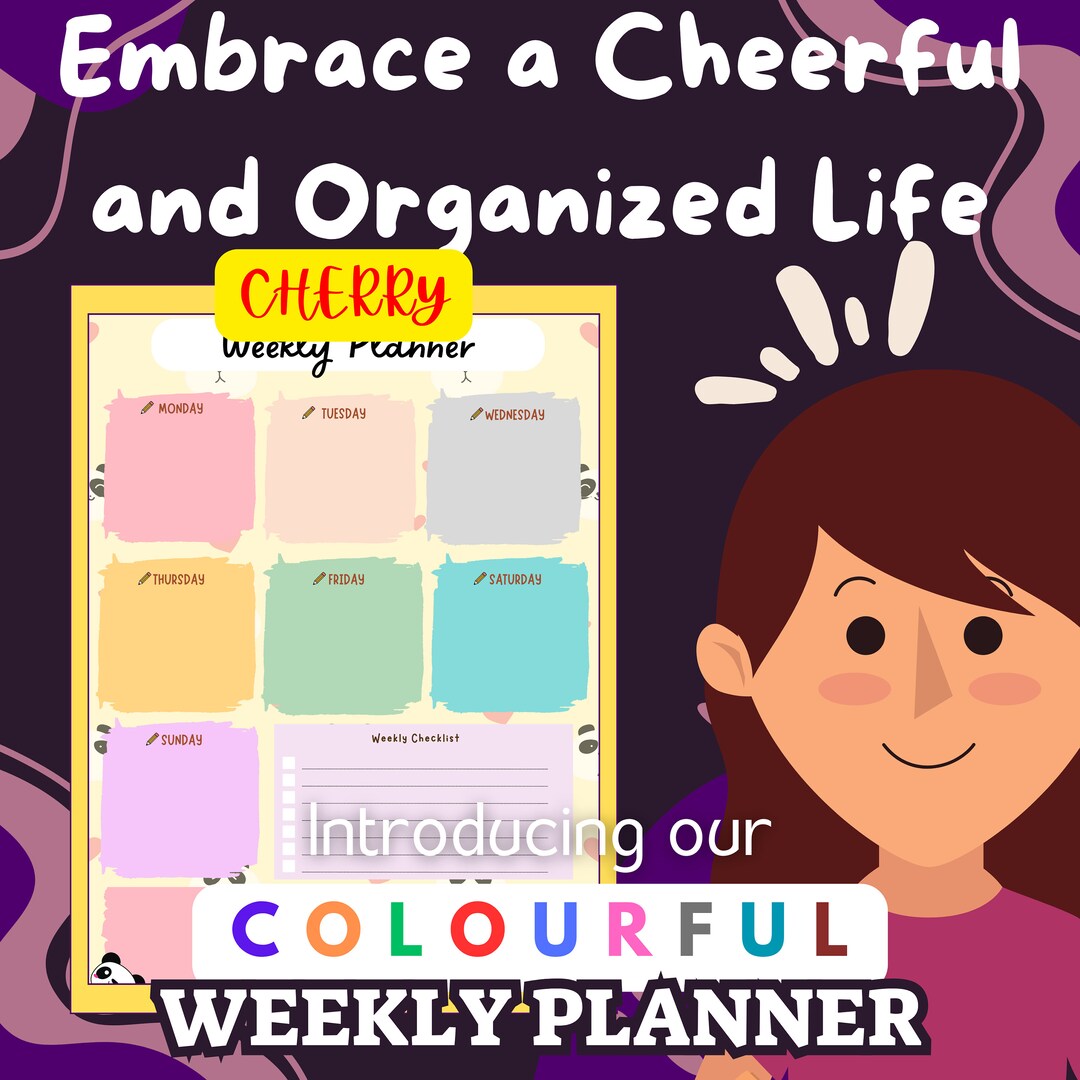 Printable Weekly Planner Cherry Weekly to Do List Weekly - Etsy
