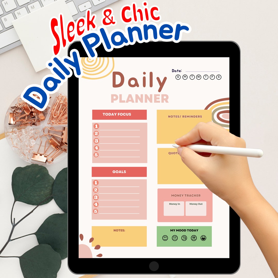 Daily Digital Planner Printable for Work Organizer Daily for - Etsy