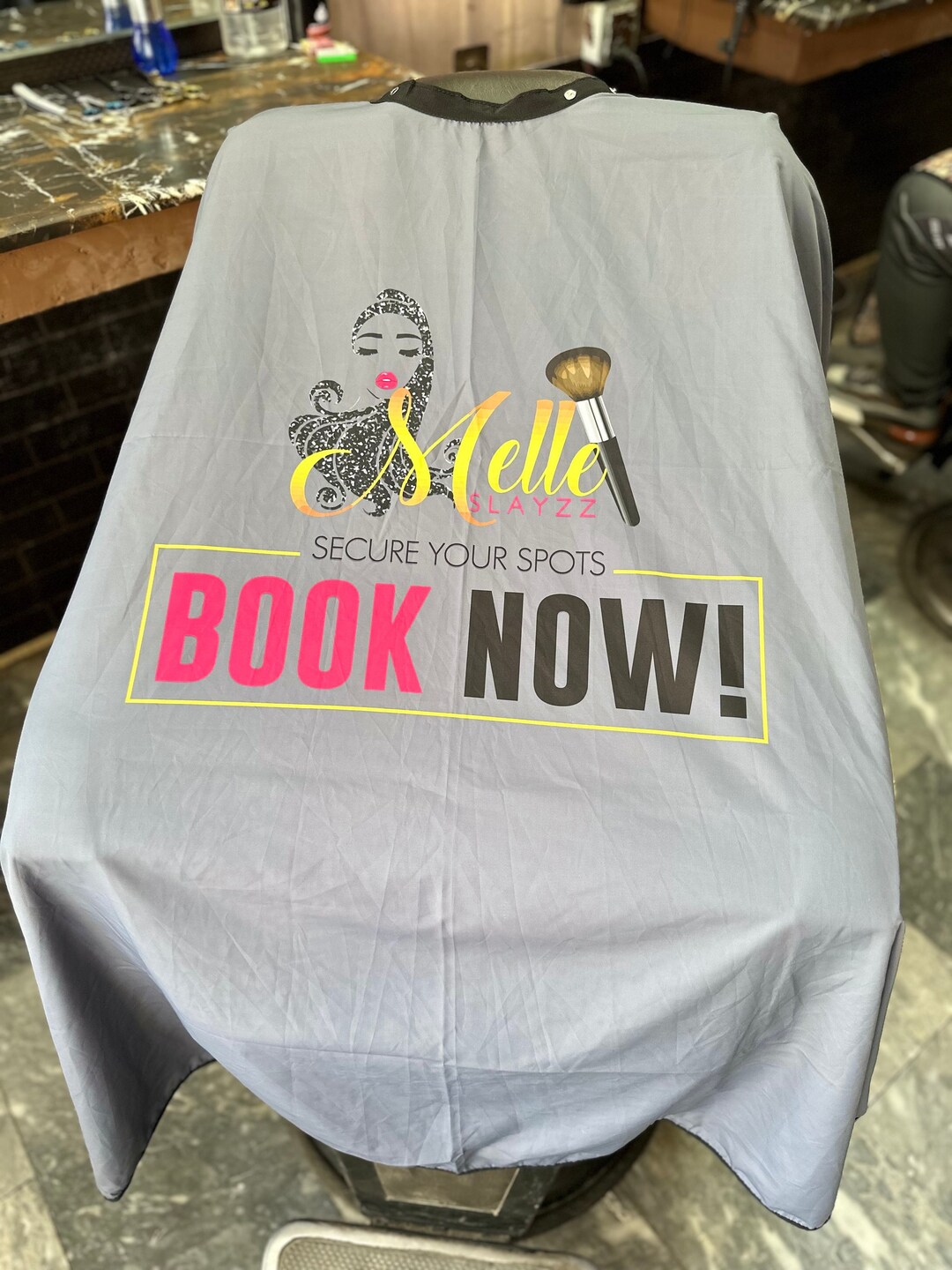 Custom Text Barber Cape Snap Closure Waterproof, Personalized ...