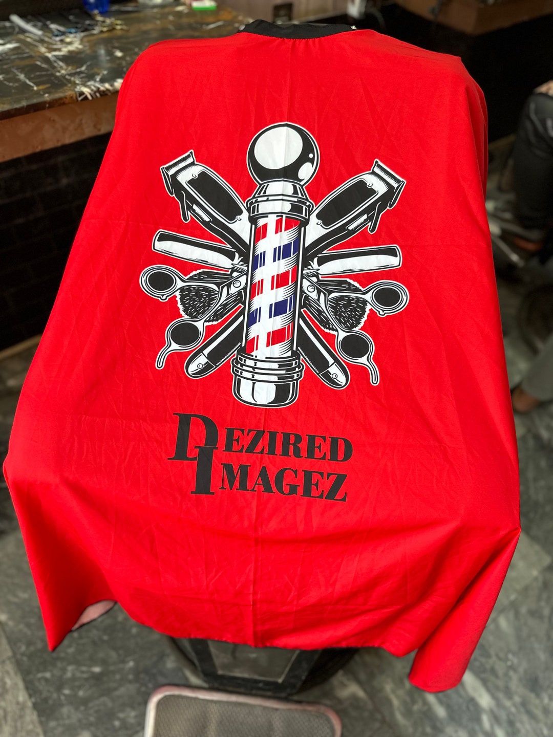 Custom Barber Red Cape With Your Logo, Best Birthday Present for ...