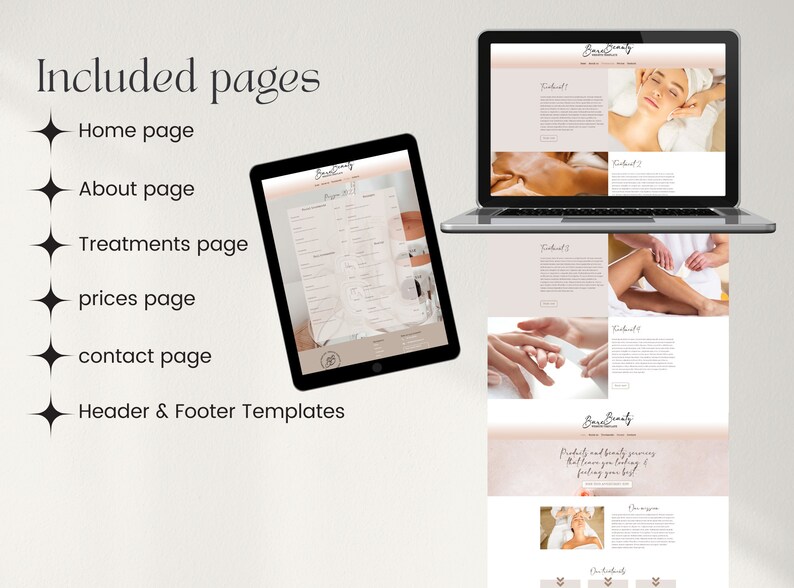 Bare Beauty Website Template | Divi Builder Website Template for ...