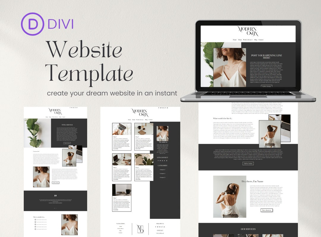 Modern Onyx Website Template | Divi Builder Website Template for ...