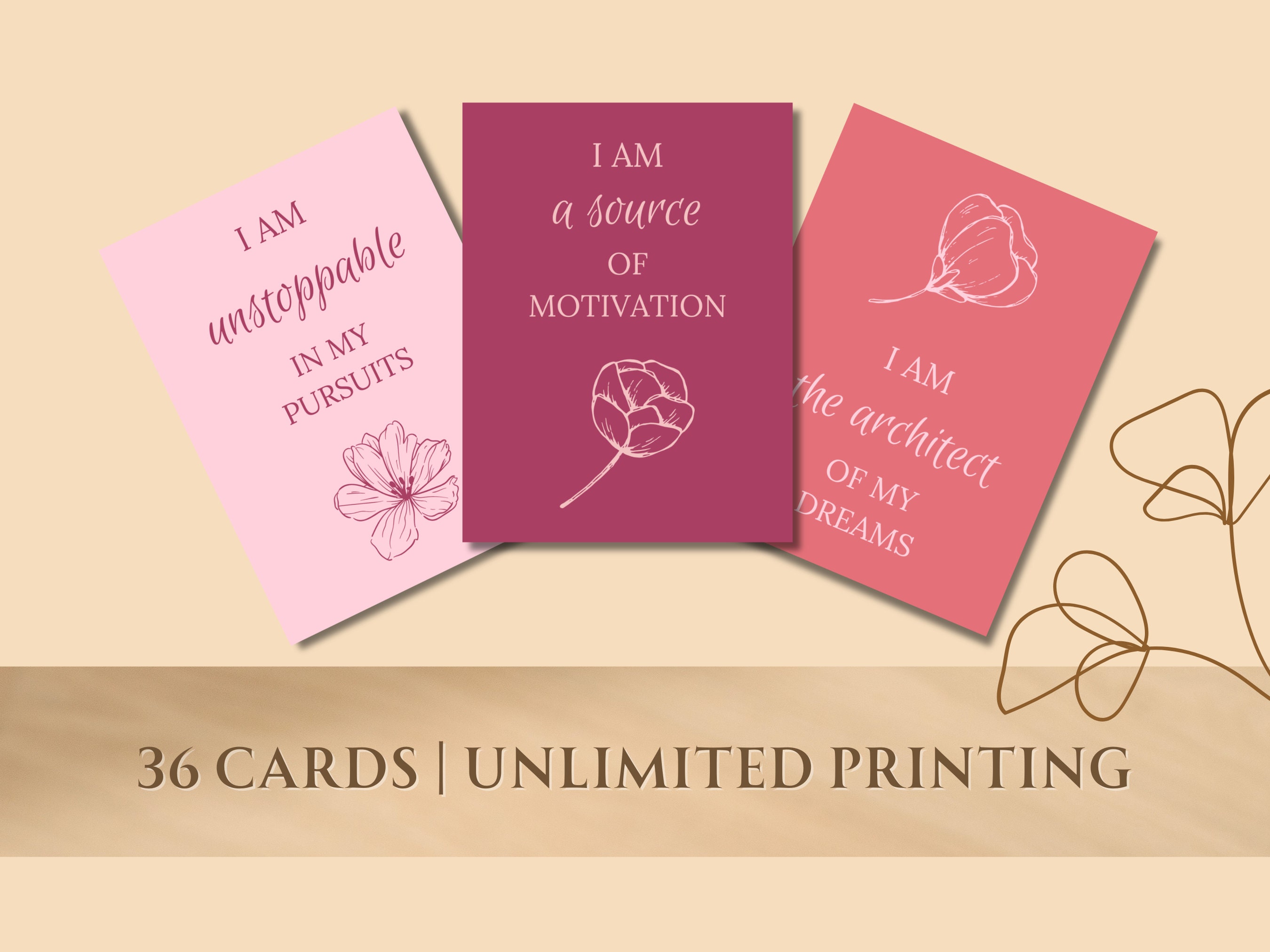 Printable Affirmation Cards for Women Love Yourself Think - Etsy